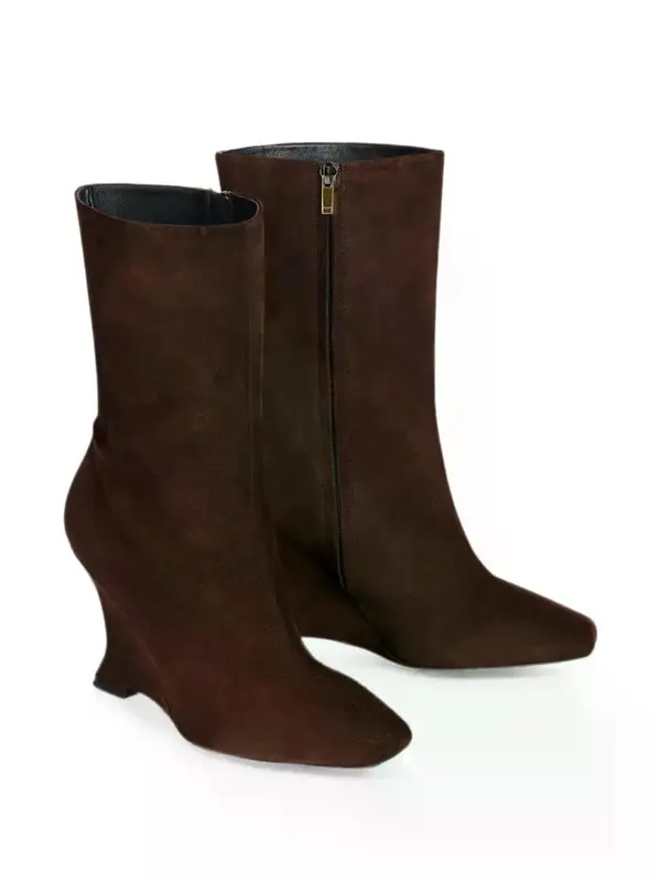 Balmain Wedge Ankle Boots In Suede
