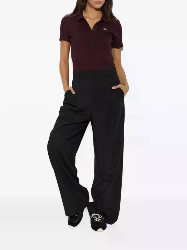 Lacoste Ribbed Logo-patch Polo Top