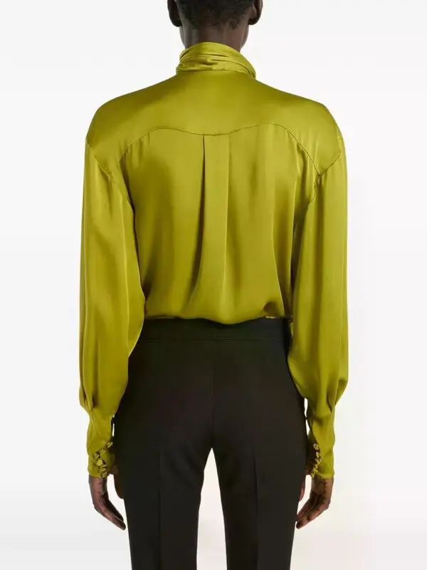 Balmain Draped Silk Chiffon Blouse