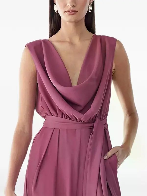 BWLDR Joanna Cowl-neck Belted Jumpsuit