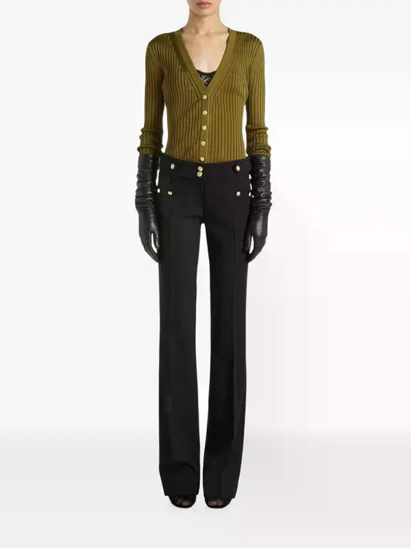 Balmain Buttoned Ribbed Knit Cardigan