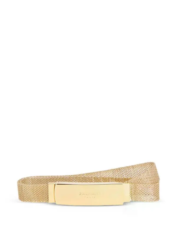 Balmain Braided Brass Belt - Gold