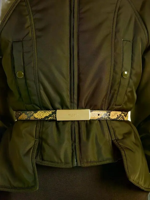 Balmain Python-effect Leather Belt
