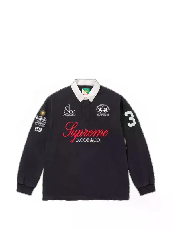 Supreme X La Martina Logo-print Polo Shirt - Black
