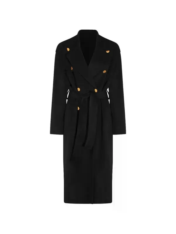 Alberta Ferretti Belted Double-breasted Coat - Black