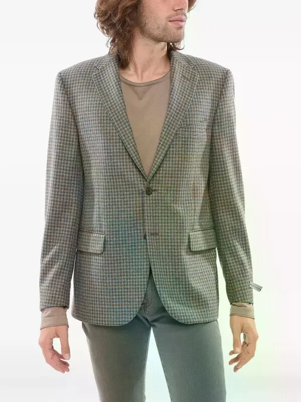 Corneliani Checked Single-breasted Wool Blazer