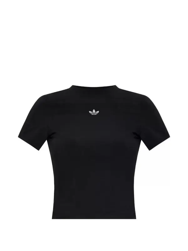 Adidas Logo-embroidered T-shirt - Black
