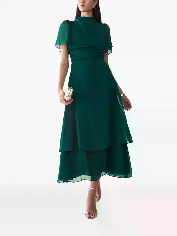 WILLA Crew-neck Midi Dress - Green