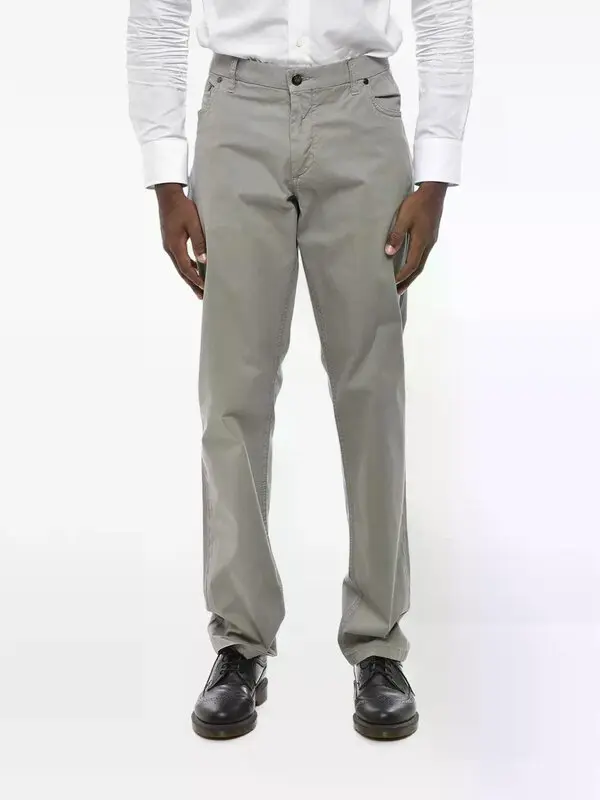 Corneliani Belt-loop Trousers With Welt Pockets - Grey