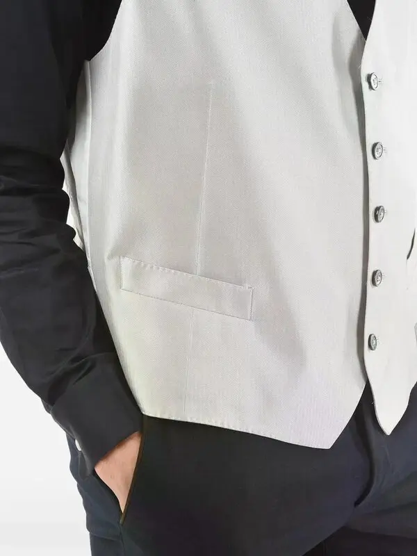 Corneliani Herringbone-pattern Silk Waistcoat