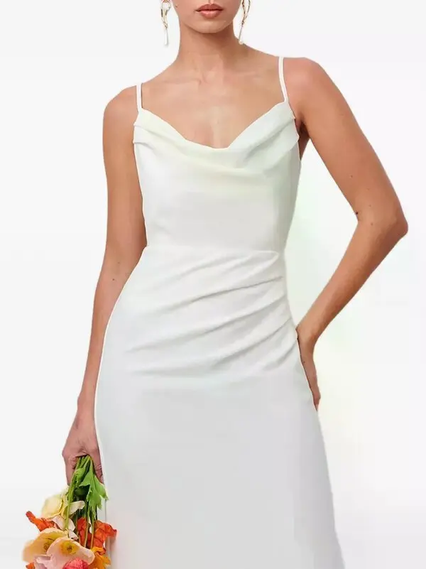 BWLDR Araminta Cowl-neck Gathered Maxi Dress