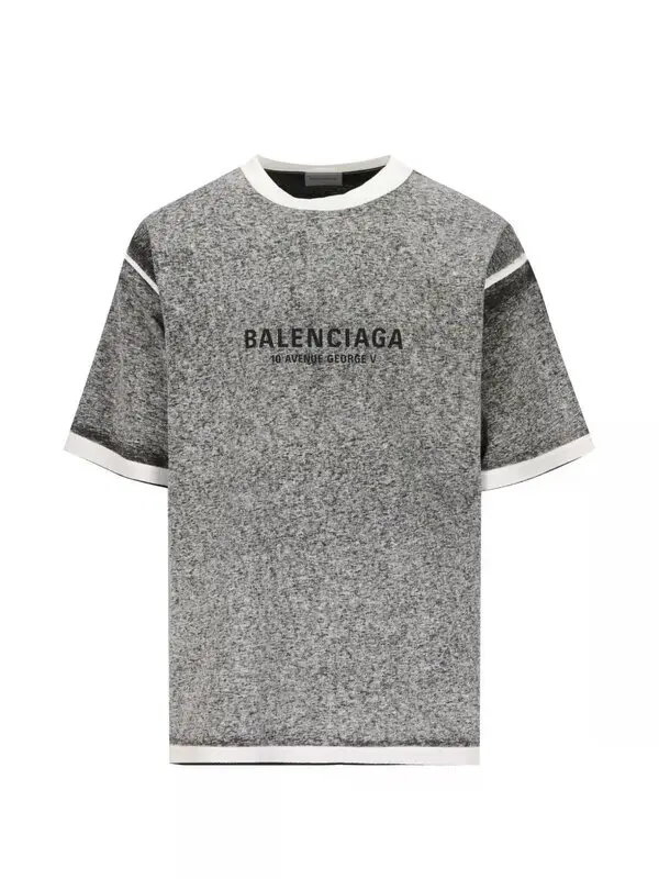 Balenciaga Logo-print Melange T-shirt - Grey