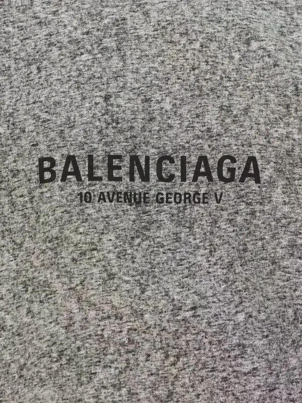 Balenciaga Logo-print Heathered T-shirt - Grey