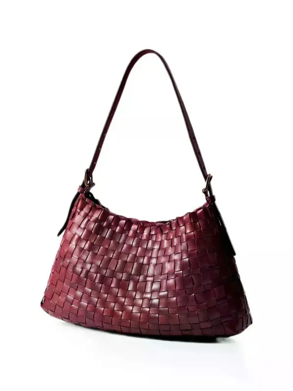 Dragon Diffusion Hobo Salvage Woven Leather Tote Bag - Red