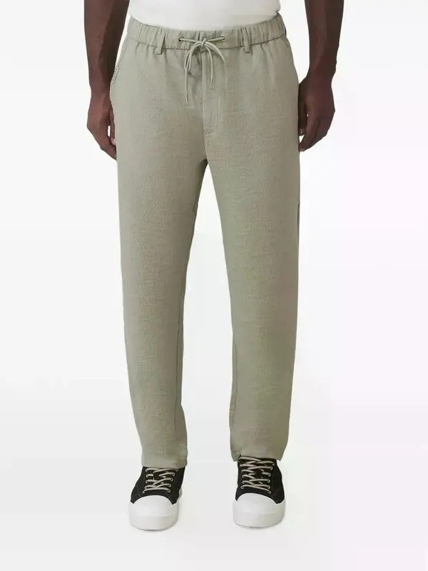 MAUVAIS Drawstring-waist Textured-finish Trousers - Green
