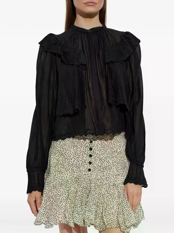 MARANT ETOILE Ruffled Broderie Anglaise Cotton Shirt