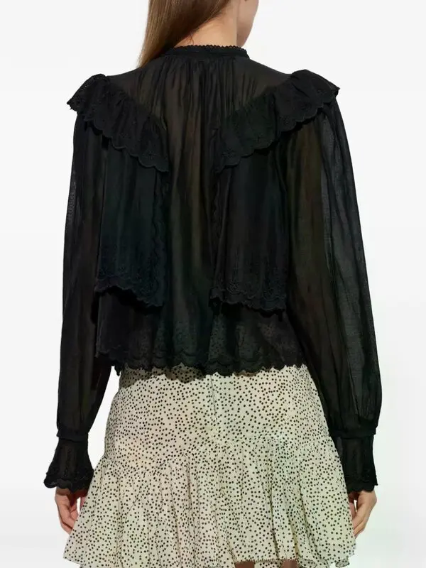 MARANT ETOILE Ruffled Broderie Anglaise Cotton Shirt