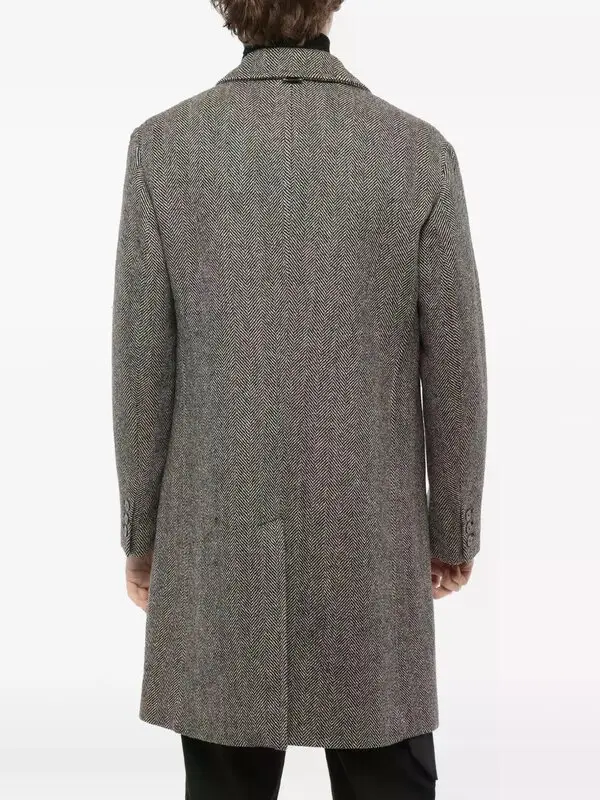 Neil Barrett Herringbone-pattern Single-breasted Coat