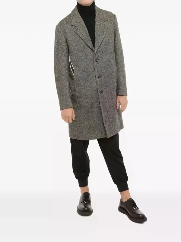 Neil Barrett Herringbone-pattern Single-breasted Coat