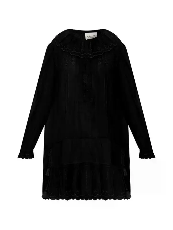 MARANT ETOILE Lenora Embroidered Cotton Mini Dress - Black
