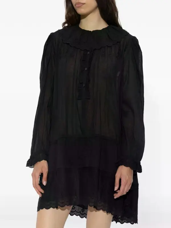 MARANT ETOILE Embroidered Cotton Mini Dress