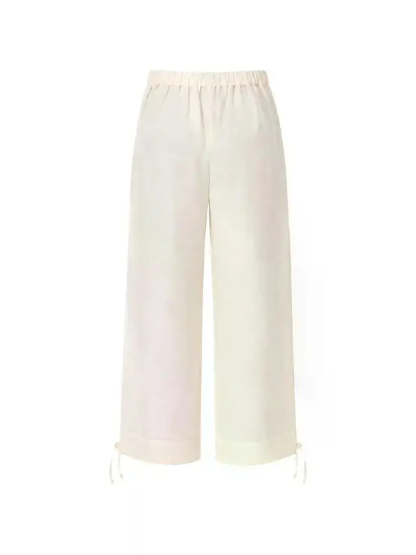 120% Lino Drawstring Palazzo Pants