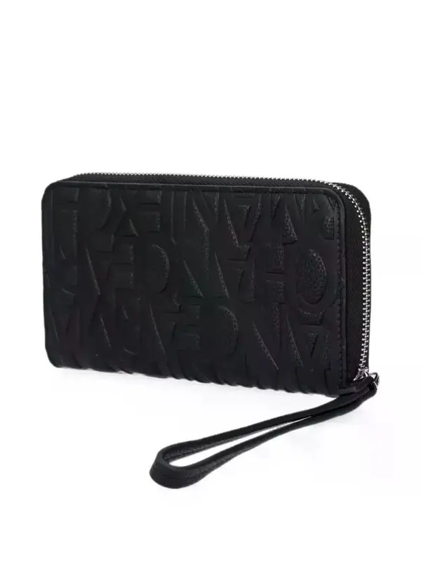 Armani Exchange Logo-embossed Continental Wallet - Black