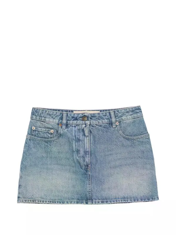 Valentino Garavani Vlogo Denim Mini Skirt - Blue