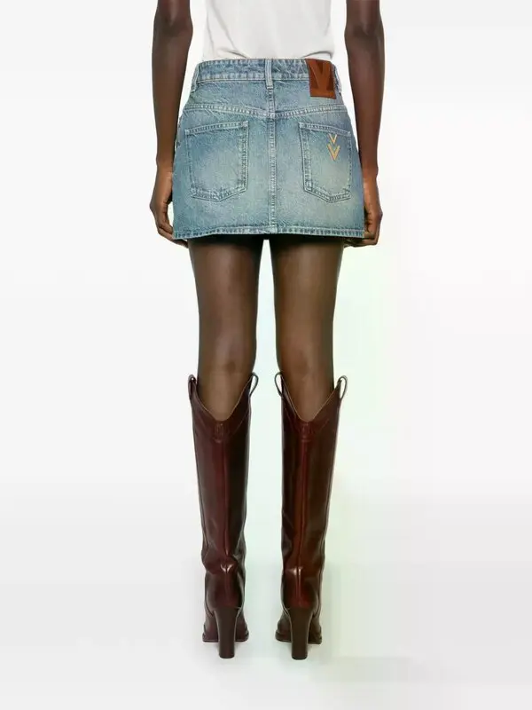 Valentino Garavani Vlogo Denim Mini Skirt