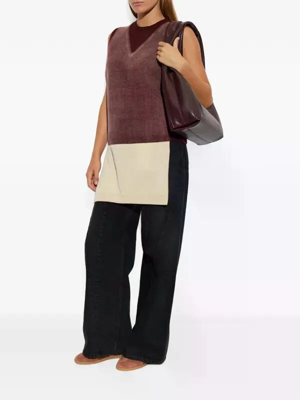 MAISON MARGIELA Layered-effect Knitted Vest - Purple