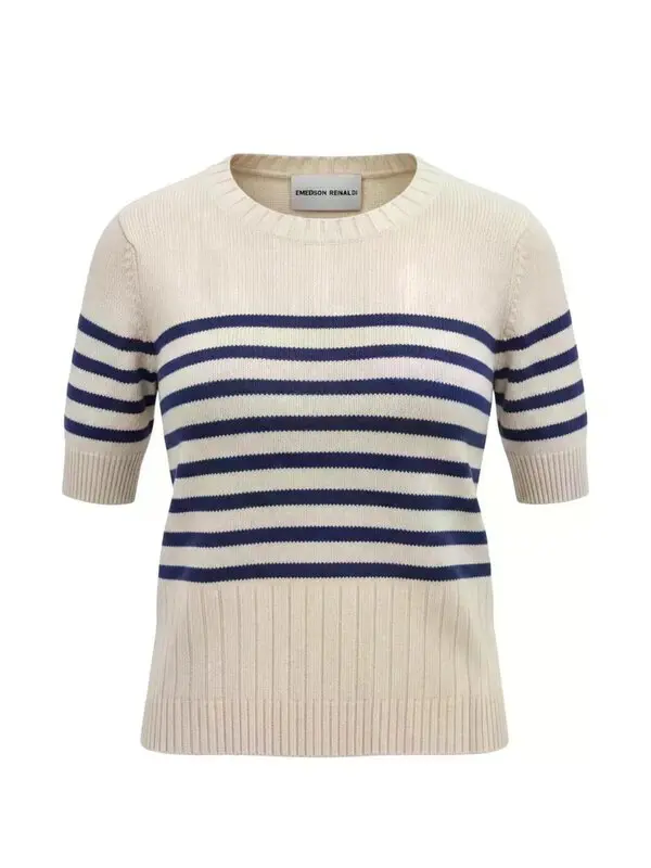 EMERSON RENALDI Striped Short-sleeve T-shirt - Neutrals
