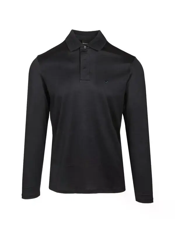 Emporio Armani Long-sleeve Polo Shirt - Blue