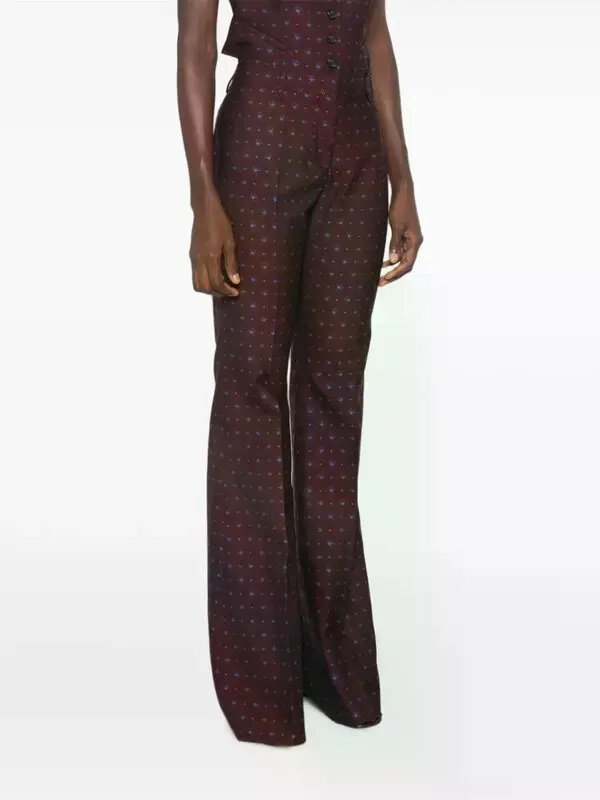 Etro Jacquard-woven Floral Print Trousers