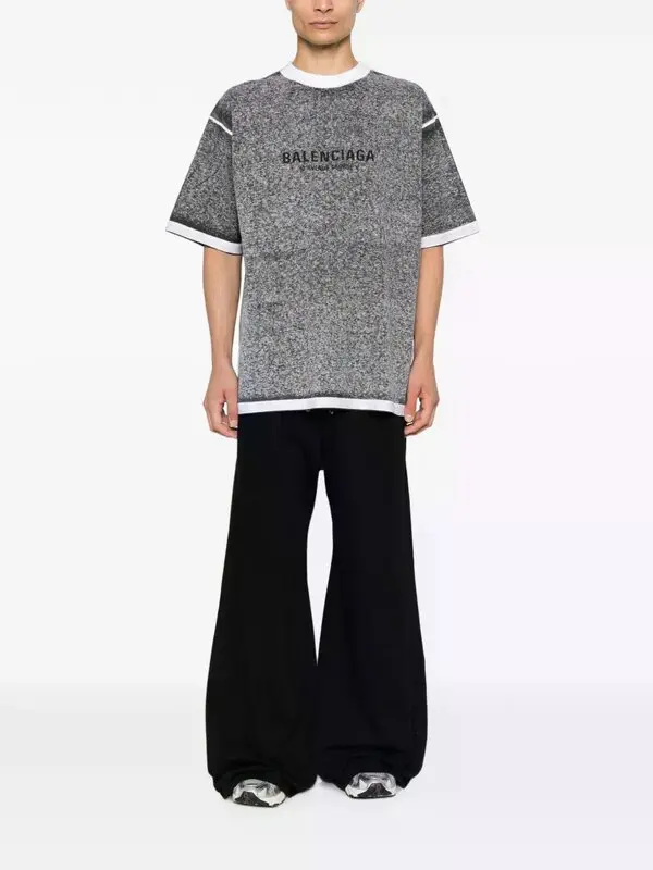 Balenciaga Logo-print Heathered T-shirt