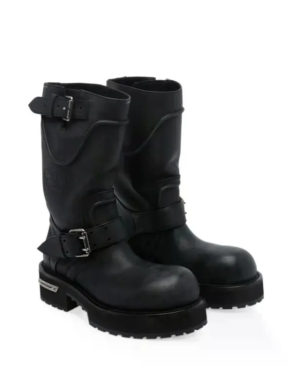 Balenciaga Venom Buckle-strap Leather Boots