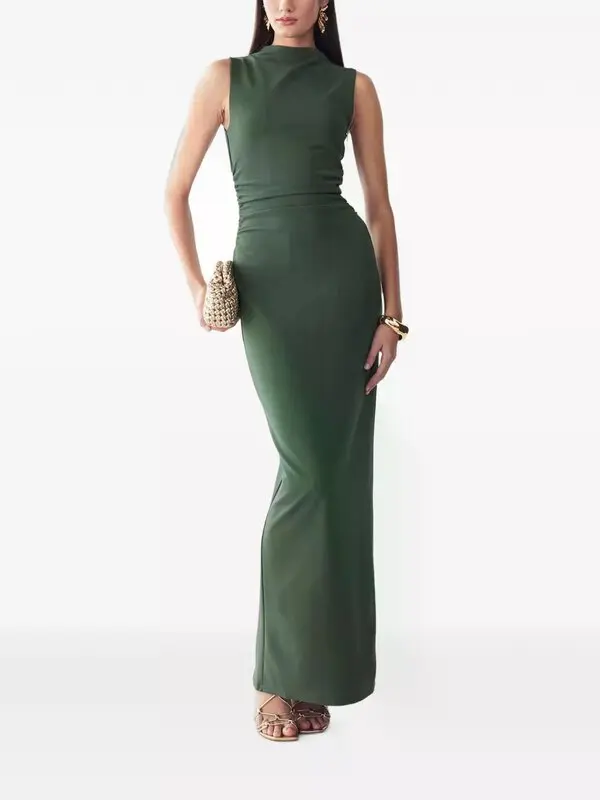 BWLDR Lana Ruched Sleeveless Maxi Dress - Green