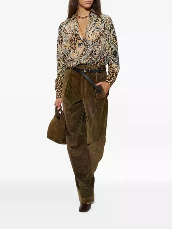 Etro Corduroy Pleated Trousers