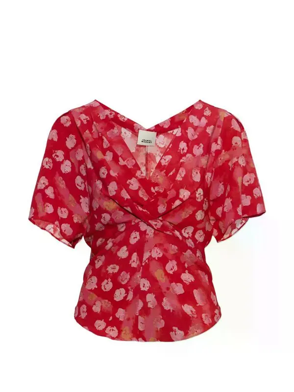 Isabel Marant Étoile Faljane Floral-print Blouse - Red