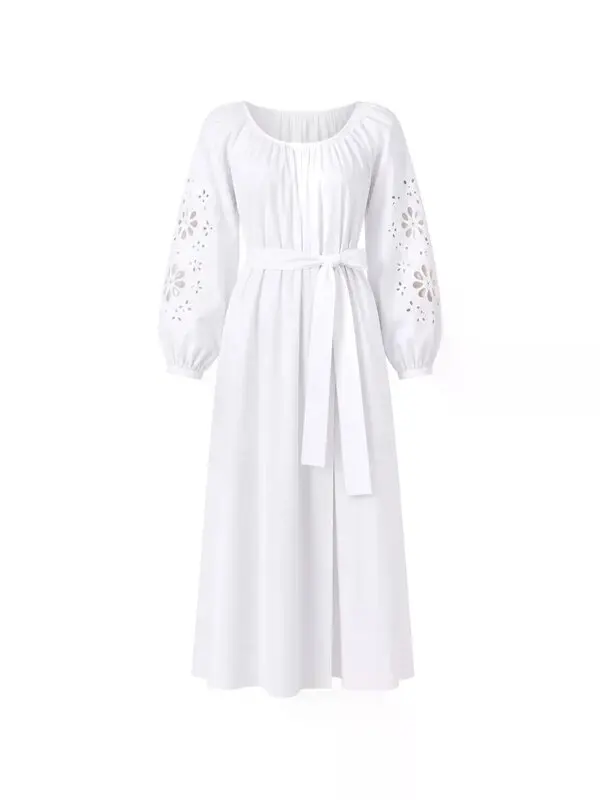 MEIMEIJ Broderie Anglaise Belted Maxi Dress - White