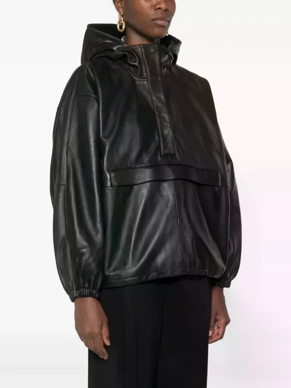 RÓHE Hooded Leather Jacket