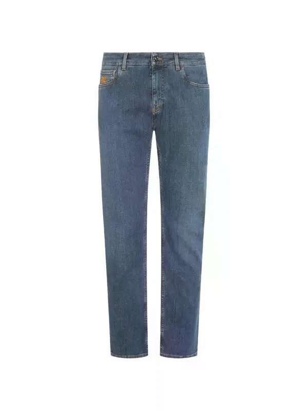 Etro Pegasus-embroidered Jeans - Blue