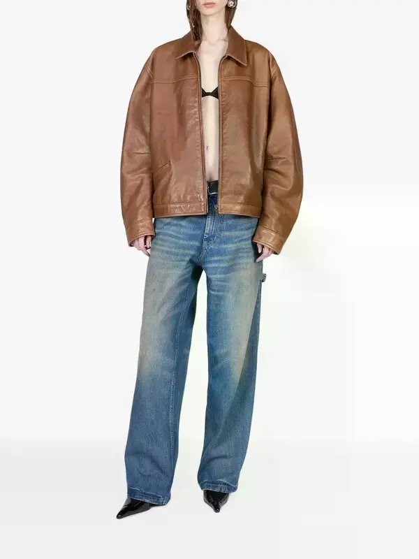 HAIKURE Faded Effect Wide-leg Jeans