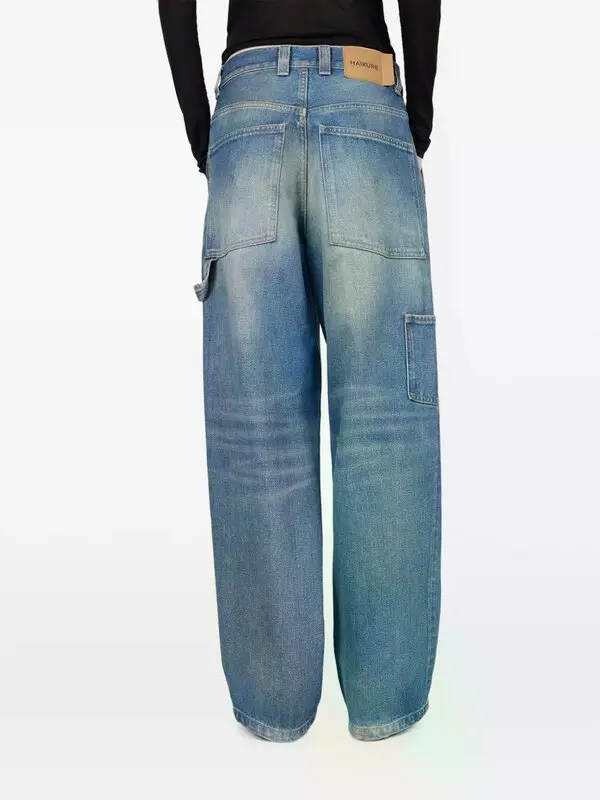 HAIKURE Faded Effect Wide-leg Jeans