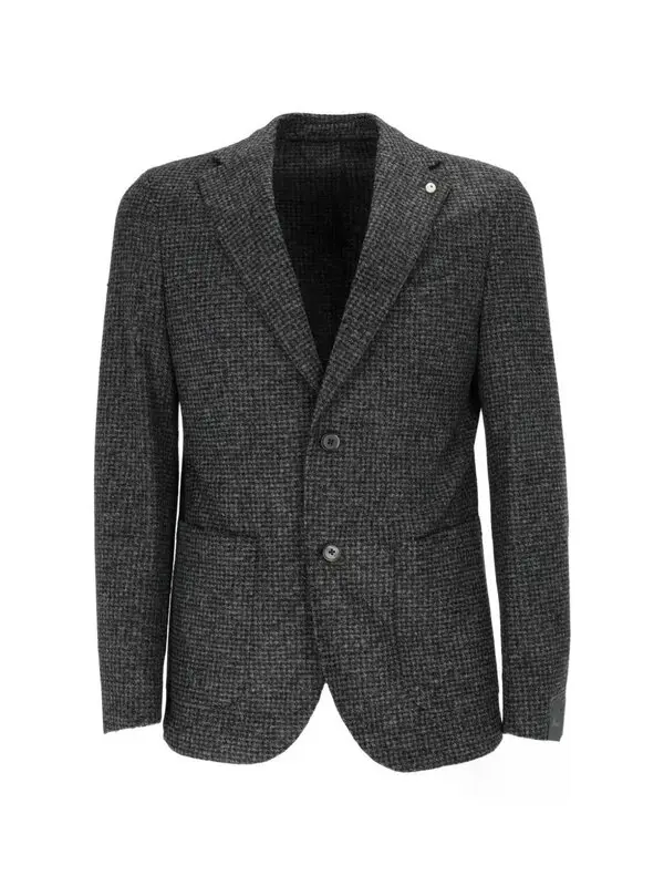 BRANDO Houndstooth-pattern Single-breasted Blazer