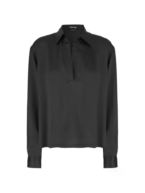 TOM FORD V-neck Silk Blouse - Black