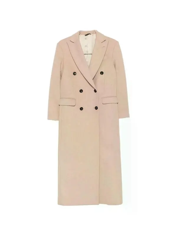 ERALDO Double-breasted Peaked-lapel Coat - Neutrals