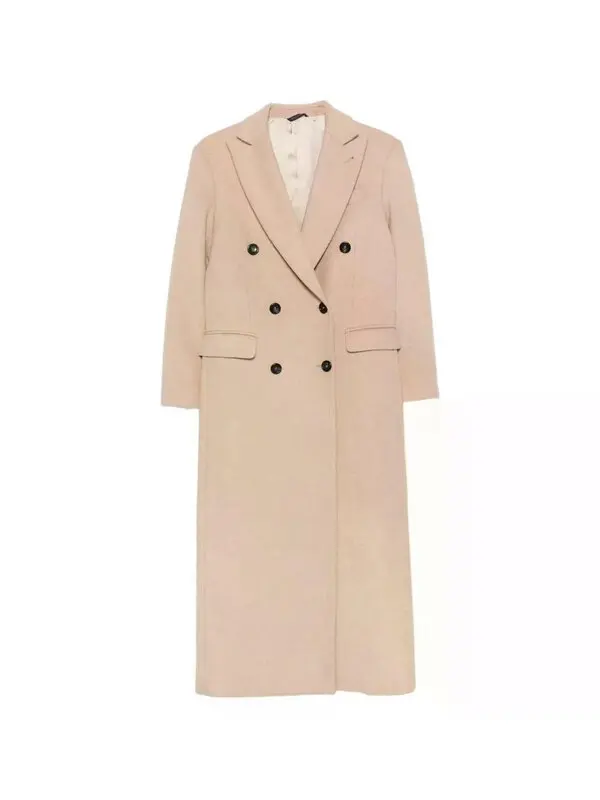 ERALDO Double-breasted Peaked-lapel Coat - Neutrals