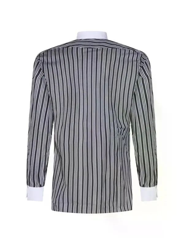 TOM FORD Vertical-stripe Long-sleeve Shirt - Black