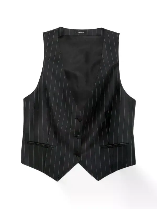 TOM FORD Pinstripe Pattern Waistcoat - Black