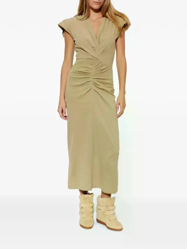 Isabel Marant Étoile Nadra V-neck Midi Dress - Neutrals